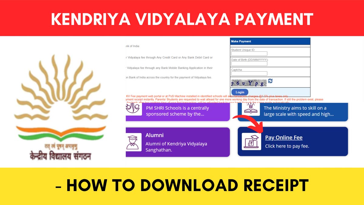 How To Download Kendriya Vidyalaya (KV) Fees Payment Receipt